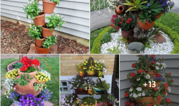 Build a DIY flower tower for an amazing garden decoration - Doktor Saati